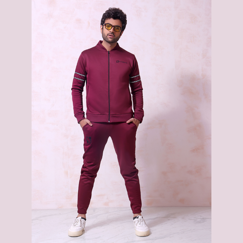 Two Piece Poly Tracksuit - Maroon - IM19 — Interjacq